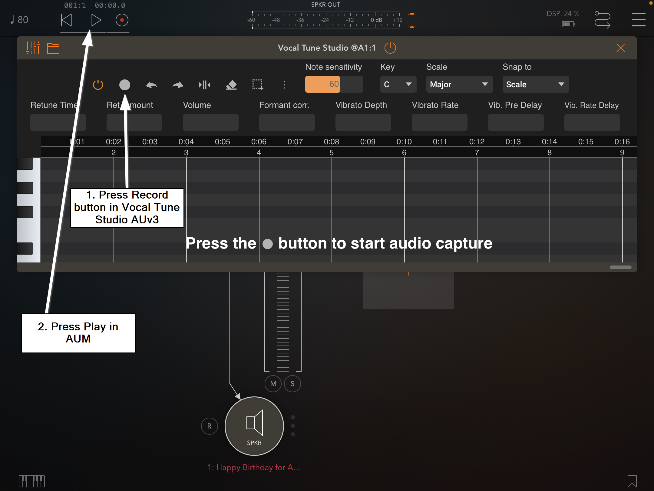 How to load and use Vocal Tune Studio in popular AUv3 host apps